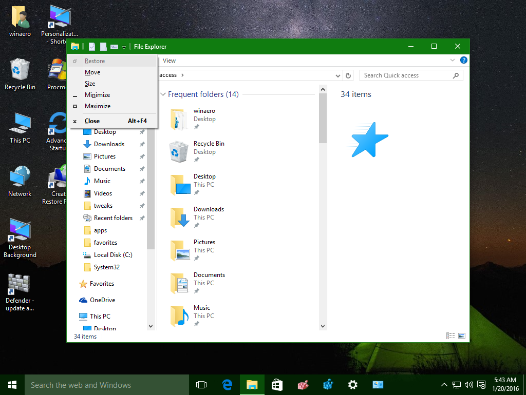 How To Move A Window Using Keyboard Only In Windows 10 And Other Versions Winaero