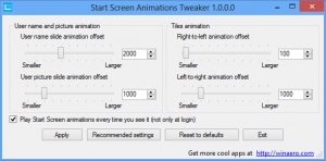 Enable advanced animations for the Start Screen in Windows 8