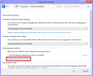 Configuring language settings in Windows 8