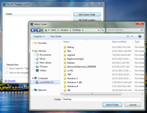 How to add folders to Computer in Windows 7 to make it similar to Windows 8