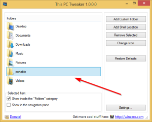 How to add custom folders in This PC in Windows 8.1 or remove the defaults