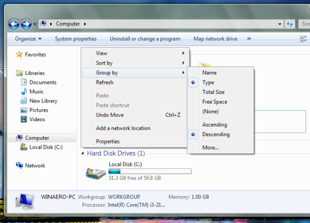 How to add folders to Computer in Windows 7 to make it similar to Windows 8