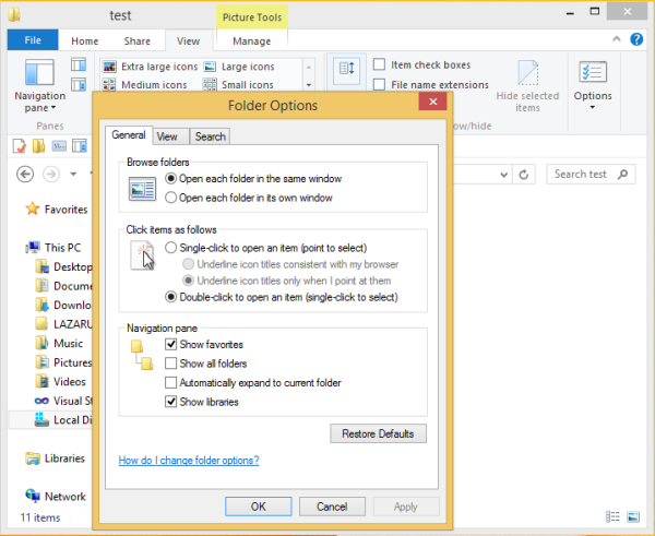 How to show or hide file extensions in Windows 8.1