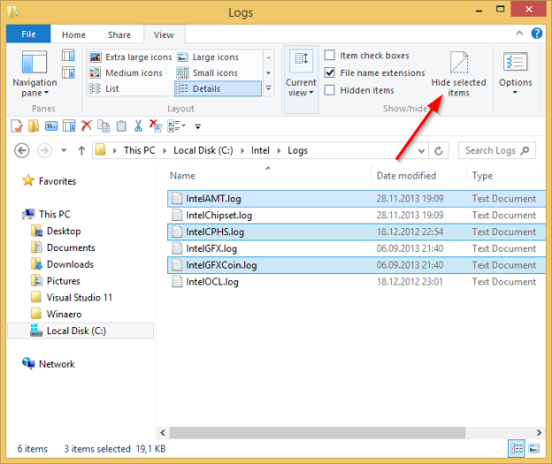 How to hide files quickly in Windows 8.1
