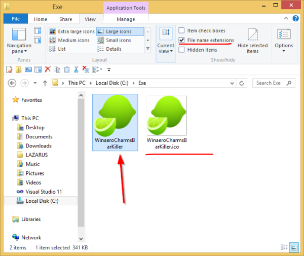 How to show or hide file extensions in Windows 8.1
