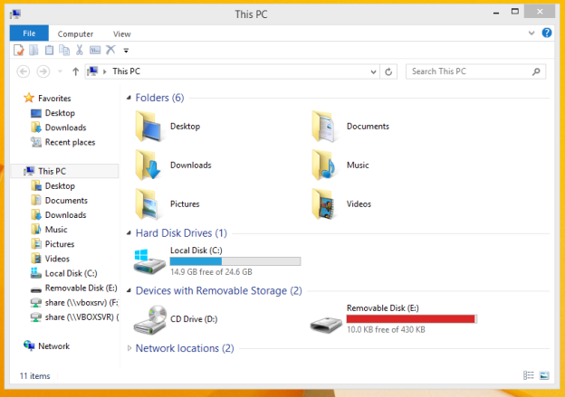 How to ungroup and separate removable drives in This PC in Windows 8.1