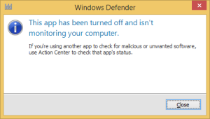 How to disable or enable Windows Defender in Windows 8.1