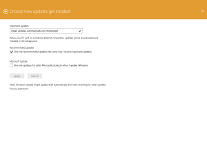 Windows Update settings of Windows 8.1 - create shortcut