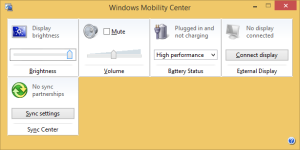 How to enable the Mobility Center on a desktop in Windows 8.1
