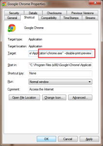 How to create PDF files natively or turn off print preview in Google Chrome
