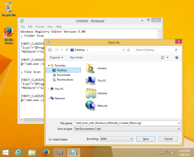 Add Scan With Windows Defender To Explorer Right Click Context Menu In Windows 8 1