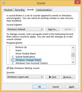 How to play the logon or startup sound in Windows 8.1 or Windows 8
