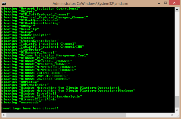 How to clear the Windows Event Log from the command line