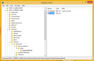 How to enable Enterprise Mode in Internet Explorer 11