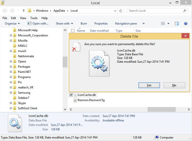 Fix broken icons and reset icon cache in Windows 10