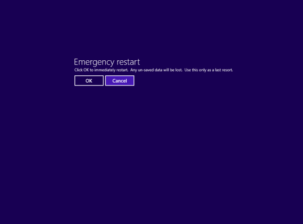 How to perform an emergency restart of Windows 8