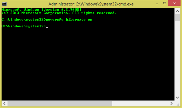How to enable or disable the Hibernate option in Windows 8.1 and Windows 8