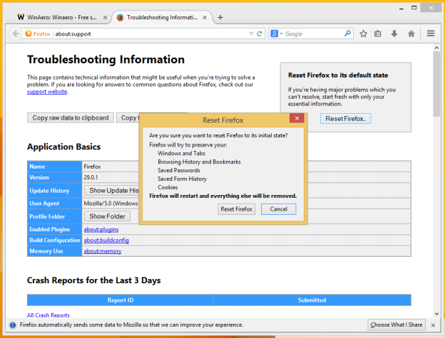 How to reset Mozilla Firefox settings