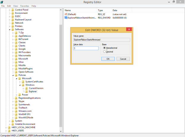 All the ways to hide or show Explorer Ribbon in Windows 8