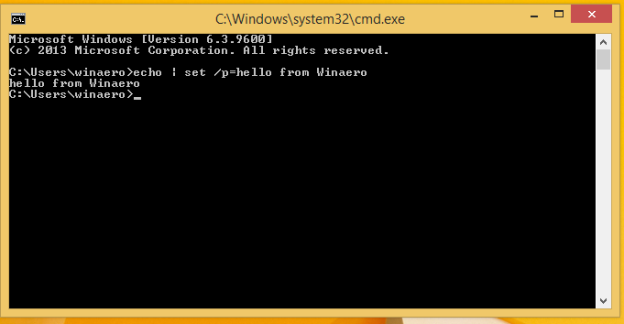 How to make the echo command without new line in Windows
