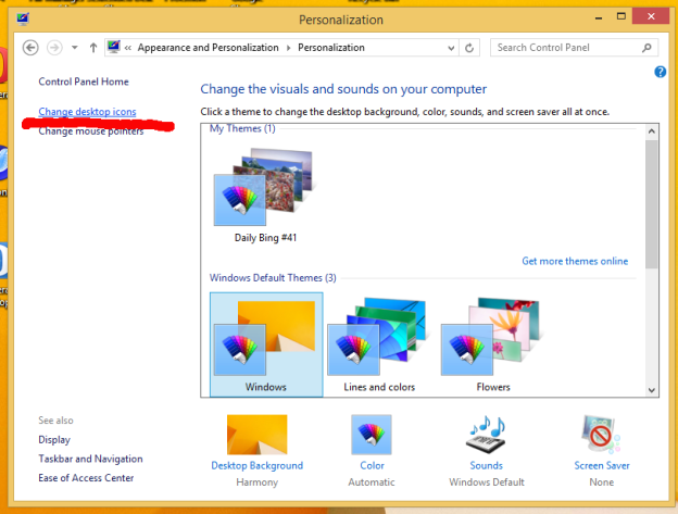 How to show classic desktop icons on Desktop in Windows 8.1