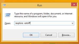 How to run Internet Explorer without addons