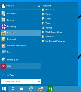 Enable or disable submenus inside the Start menu in Windows 10