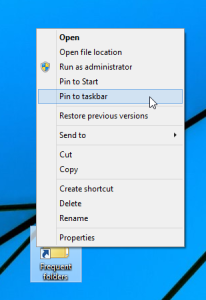 Pin Frequent Folders to Start menu or taskbar in Windows 10