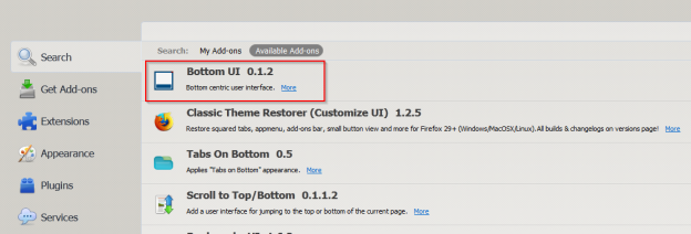 Move tabs and address bar in Firefox to the bottom with Bottom UI