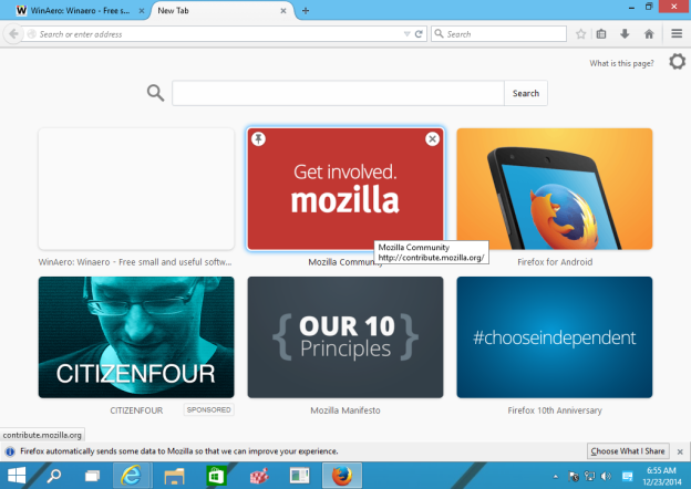 Quickly disable ads on the New Tab page in Mozilla Firefox