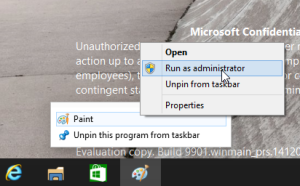 Run as Administrator in Windows 10