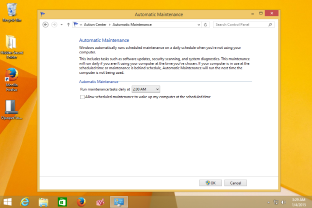 Disable automatic maintenance in Windows 8.1 and Windows 8