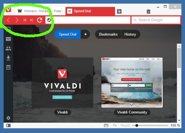 Remove Home button from Vivaldi browser