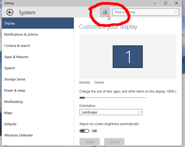 Pin Settings to the Start Menu in Windows 10