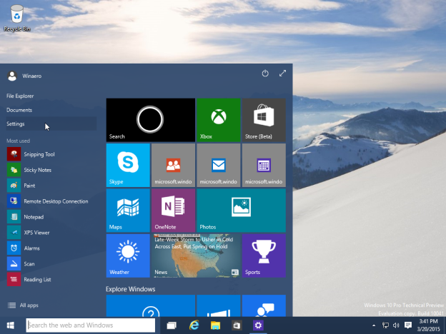 Pin Settings to the Start Menu in Windows 10