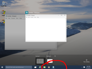 Show current desktop windows in taskbar in Windows 10