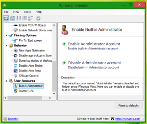 Enable or disable the Administrator account in Windows 10