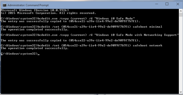 Add Safe mode to boot menu in Windows 10 and Windows 8