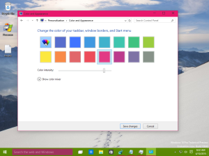 Windows 10 allows setting different colors for windows and taskbar