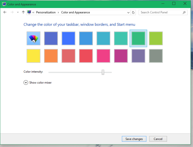 Windows 10 comes with updated Aero colors in Personalization