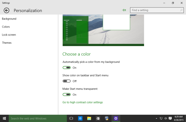 Change Windows 10 window color and appearance