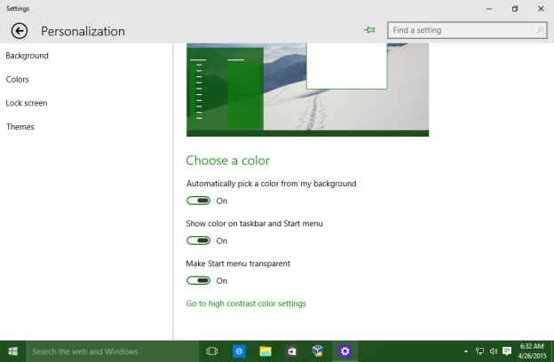 Change Windows 10 window color and appearance