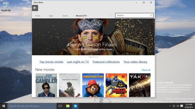 Windows 10 features blue Store (beta) app