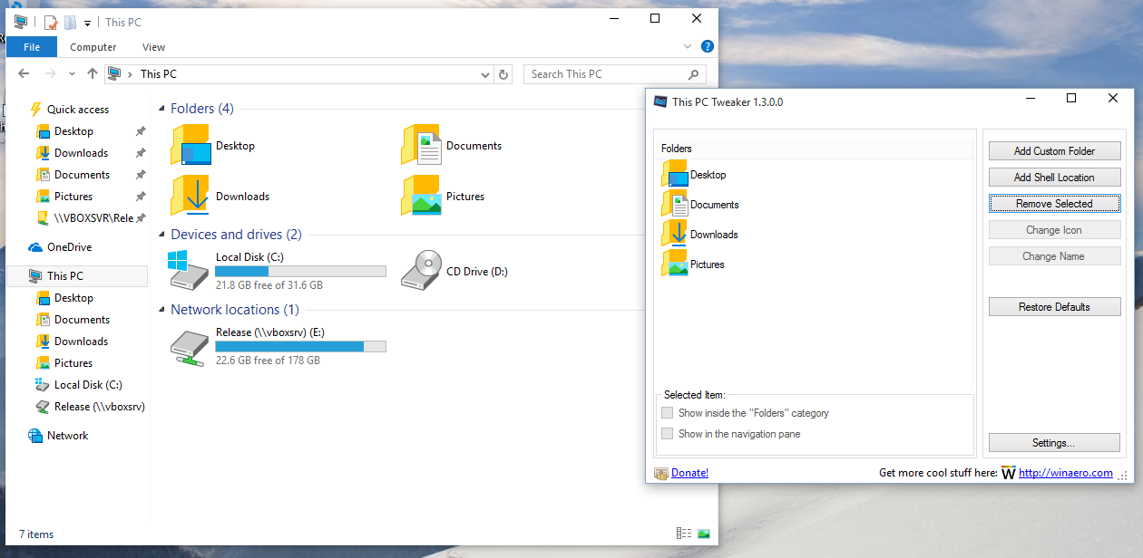 Add Custom Folders To This PC In Windows 10 Or Remove Default Folders
