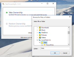 Take ownership of files and get full access in Windows 10