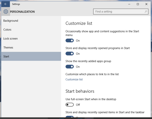 How to customize the Start menu in Windows 10