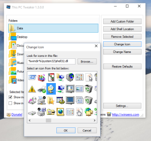 Add custom folders to This PC in Windows 10 or remove default folders