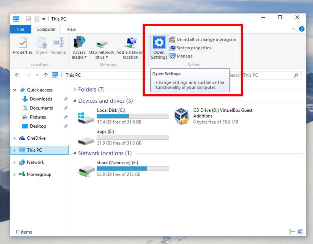 All possible ways to open Settings in Windows 10