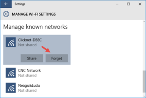 How to make Windows 10 forget a WiFi network
