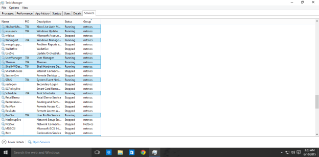 How to see services related to a process in Windows 10